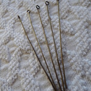 60mm Eye Pins 2.3 Inches Long Eye Pins Gold Plated Pins | Etsy