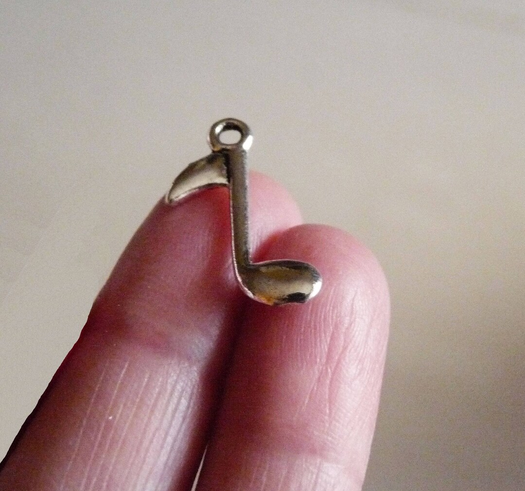 5/10x Music Note Charms, Antique Silver Tone U155 - Etsy