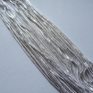 1/3x 925 Silver Plated 1.5mm Fine Box Chain Necklace, 24" Silver Plated ...