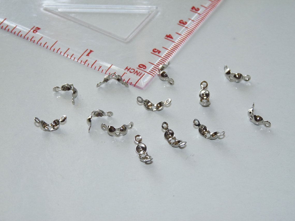 20/50/100x Calottes End Clamshell Crimp Bead Tips With Closed Loops ...