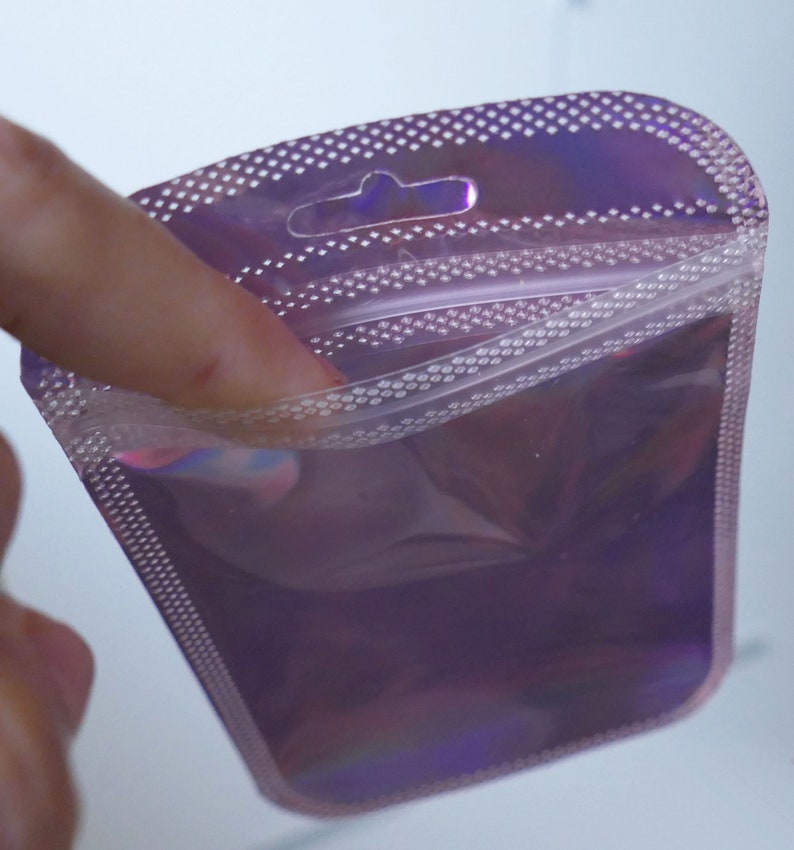 10x Rainbow Plastic Zip Lock Re Closable Gift Bags, Iridescent 8.5cm X ...