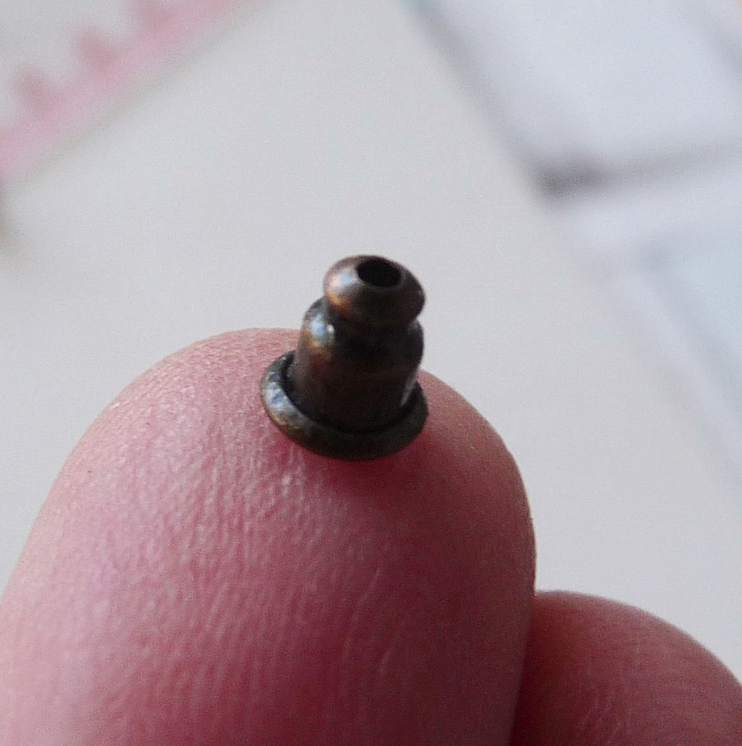 40x Copper Bullet Clutch Earring Backs, Metal Earring Backs, Antique ...