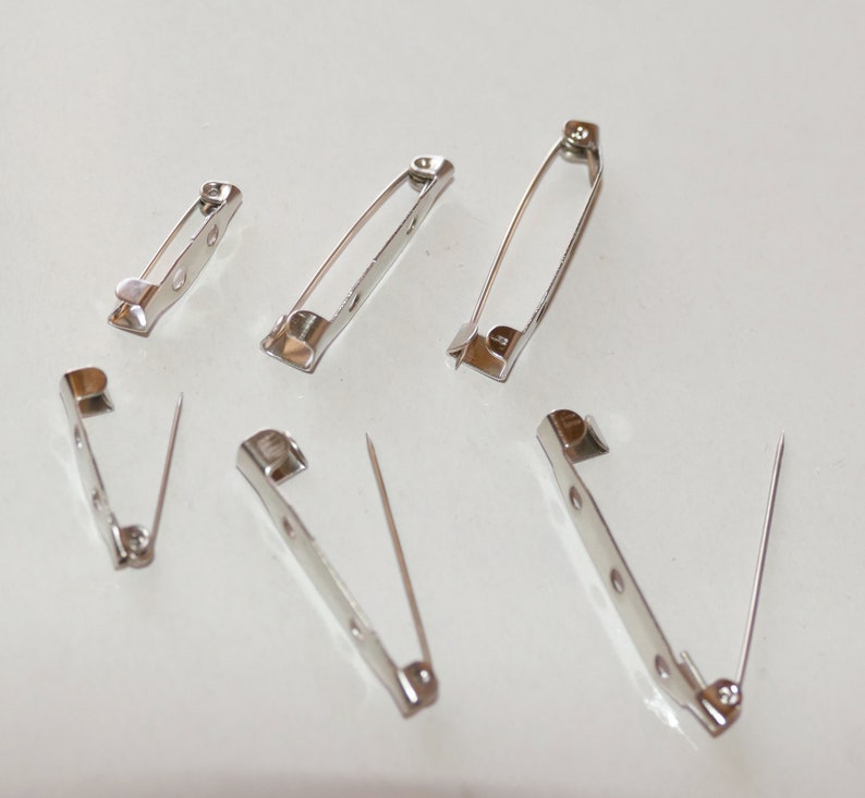 10x Brooch Clip Blank Base Safety Pin Back Silver Tone - Etsy