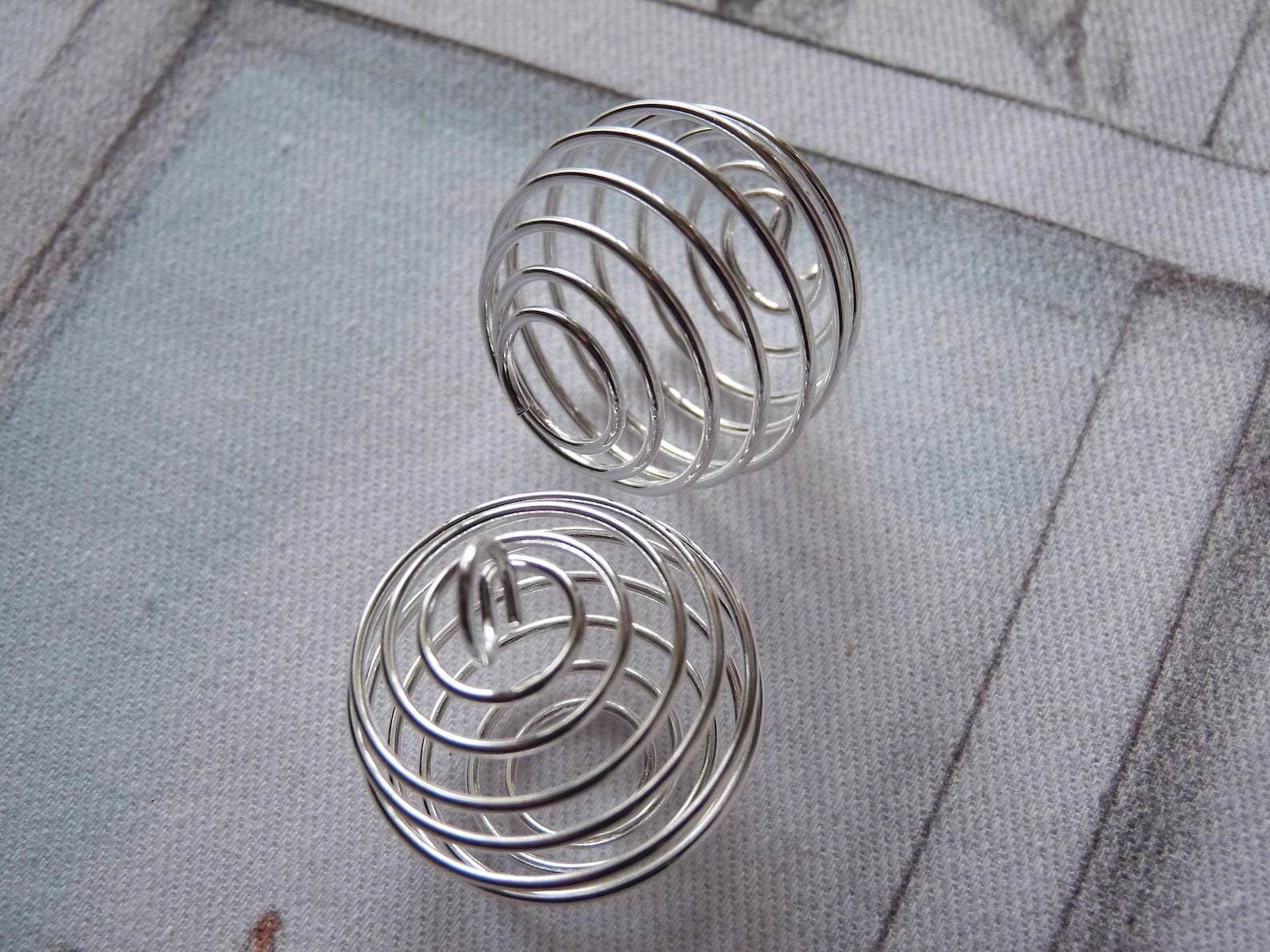 5x Bead Cage, 25x30mm Cage Pendants, Large Bead Cage, Silver Plated ...