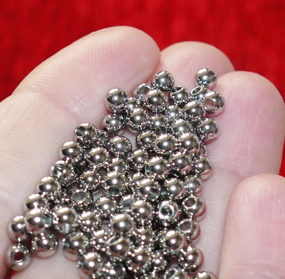50x Stainless Steel 4mm Round Seamless Metal Pearl Beads - Etsy