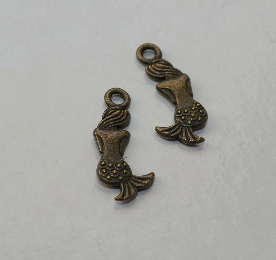 5/10x Mermaid Sea Siren Charm, Antique Bronze Ocean Pendants G211 - Etsy