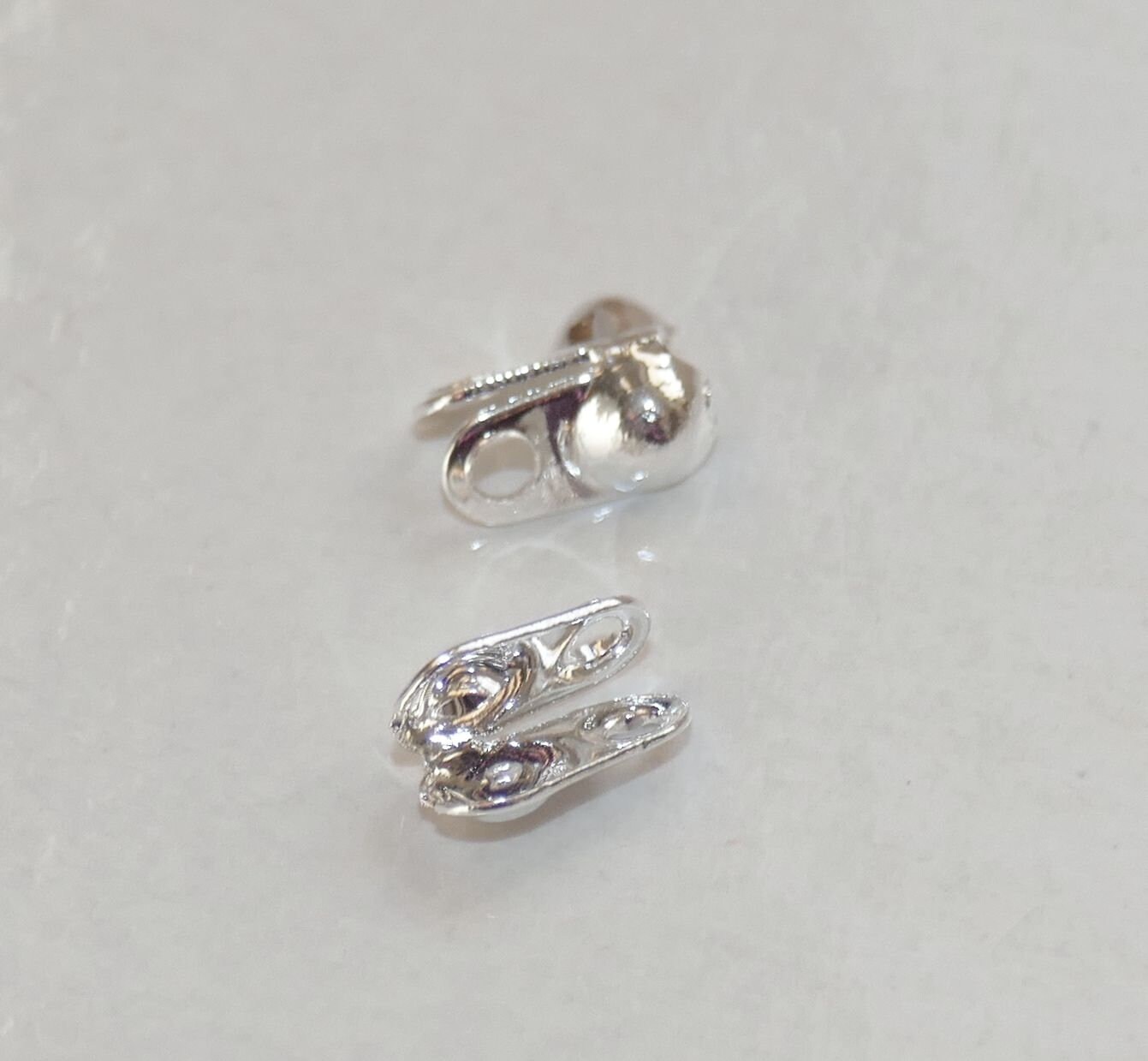 50 100x Calottes End Clamshell Crimp Beads Silver Color Tip Etsy