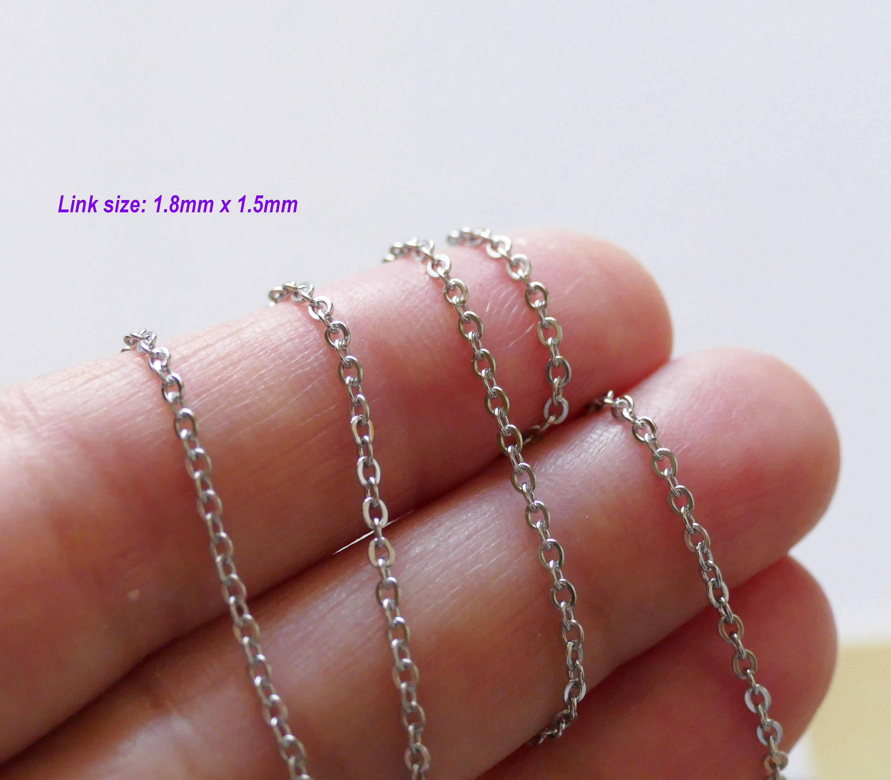 3.3 Feet 316L Silver Tone Stainless Steel Cable Soldered Link | Etsy