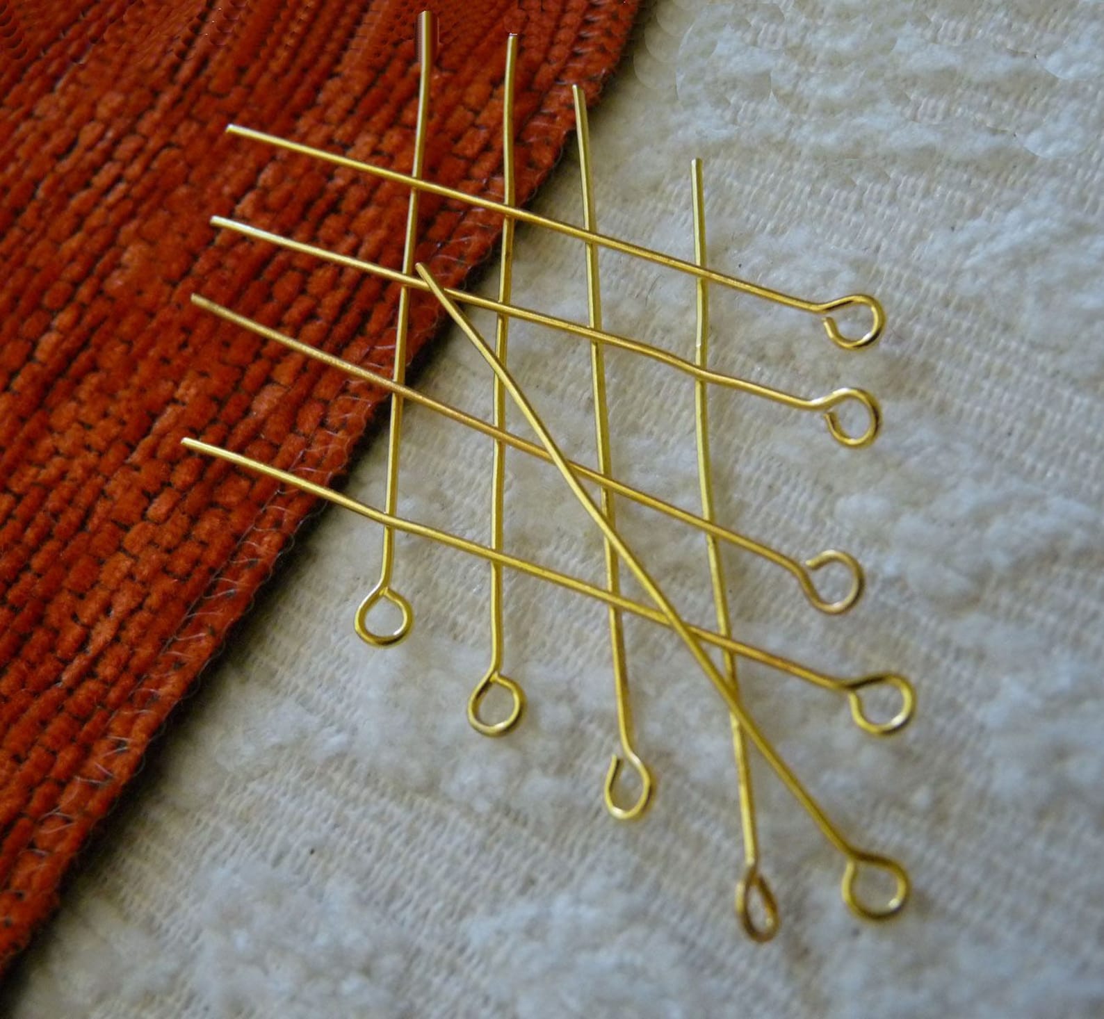 2 Inch Long Eye Pins, 50mm Eyepins, Gold Plated Eye Pins, Silver Plated ...