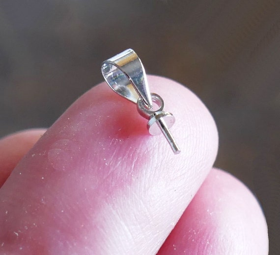 20/50x Bead Bail Cap With Peg 12mm Eye Pin Bails for Half - Etsy