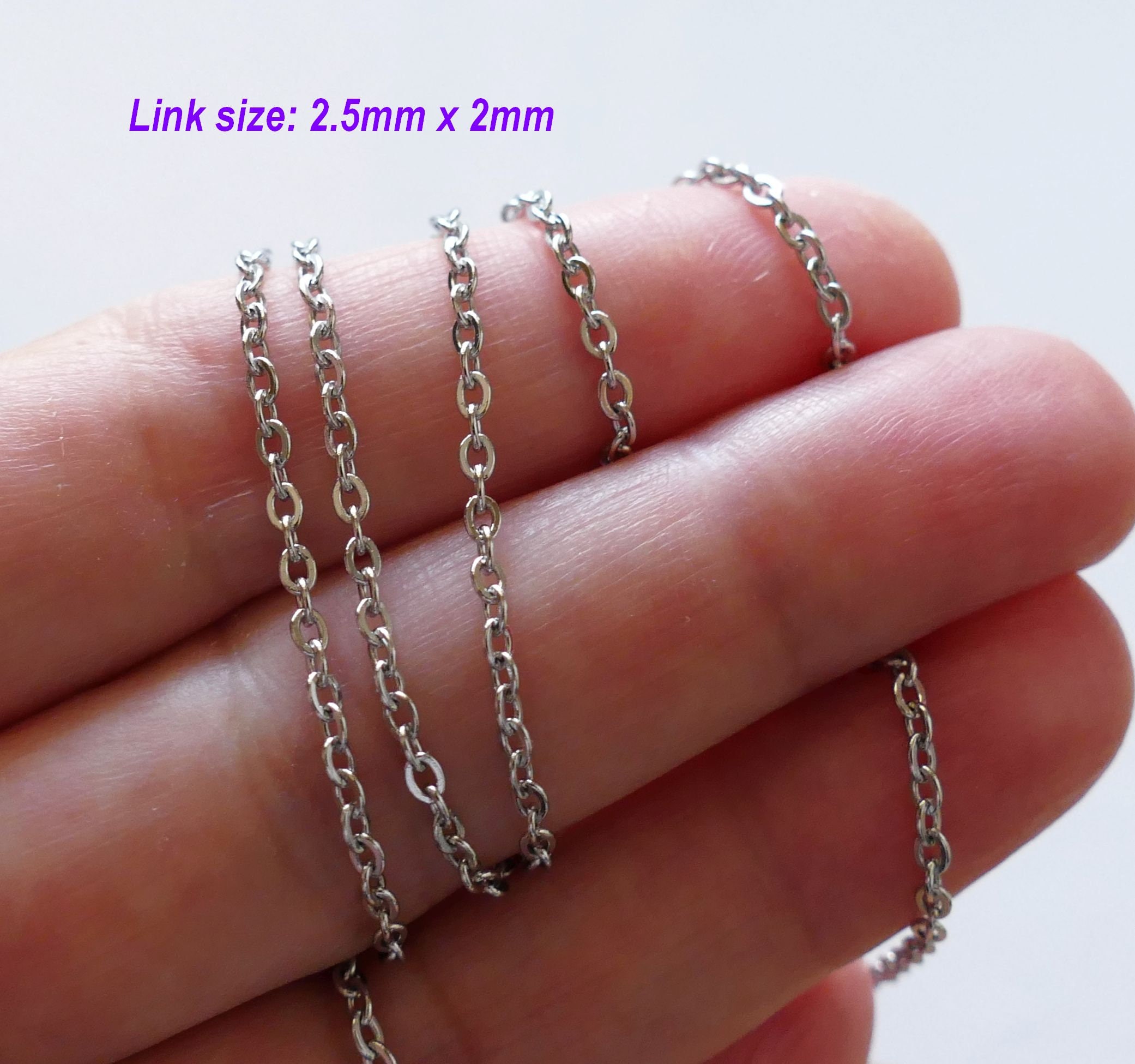 3.3 Feet 316L Silver Tone Stainless Steel Cable Soldered Link | Etsy