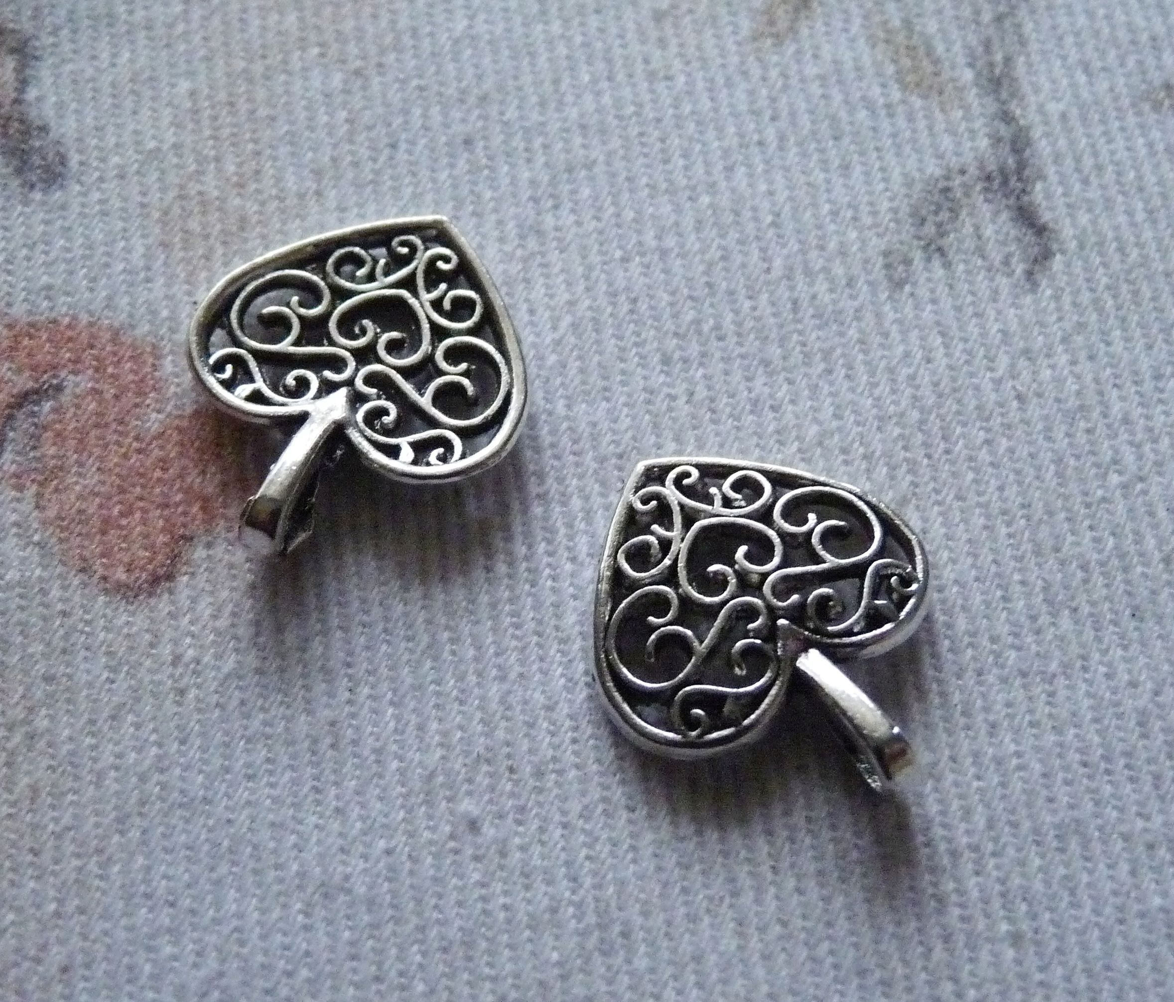 5/10x Heart Filigree Love Charms Antique Silver Tone - Etsy