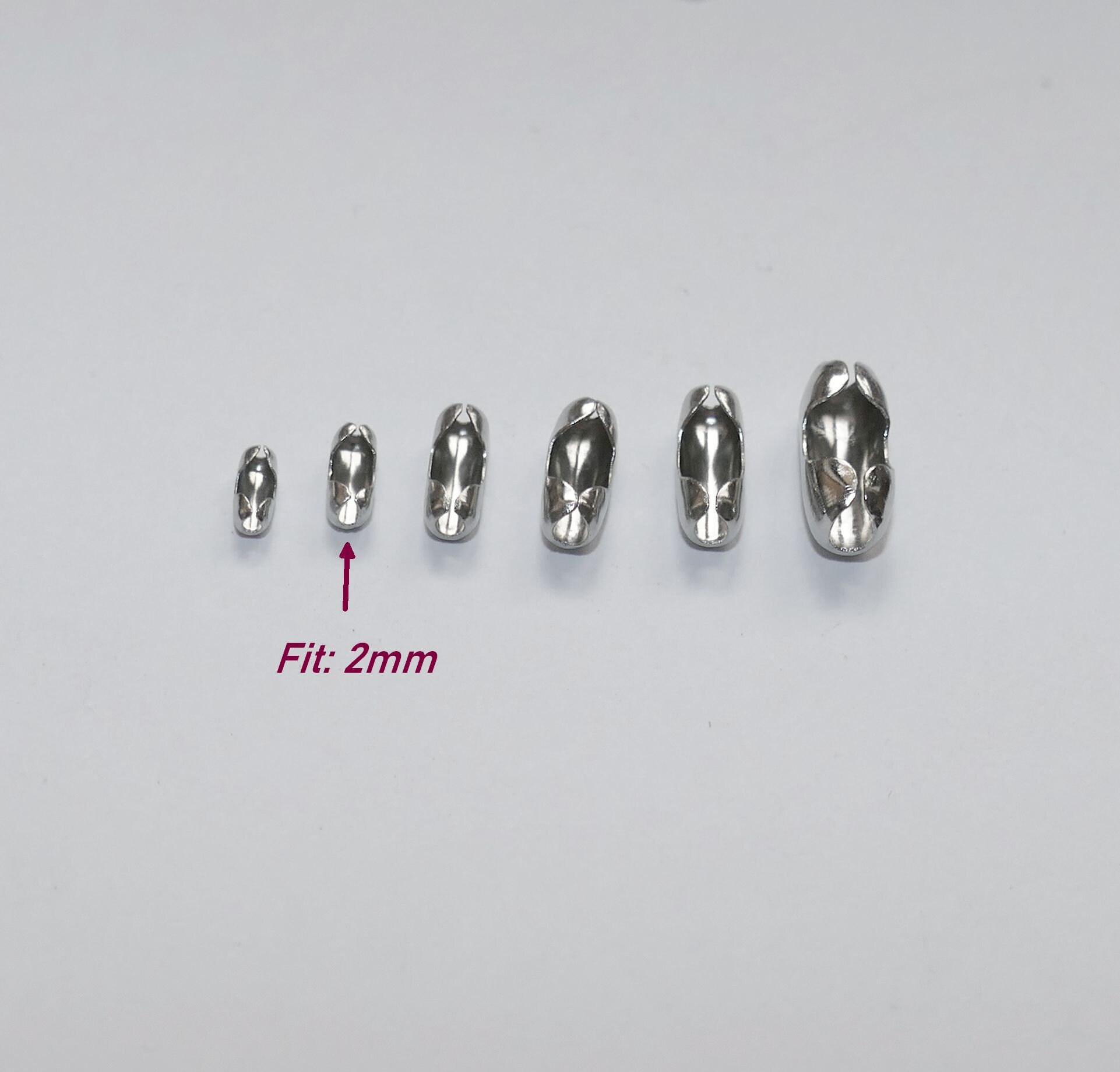 10x Ball Bead Chain Clasps, Stainless Steel Jewelry Closures 5 Sizes ...