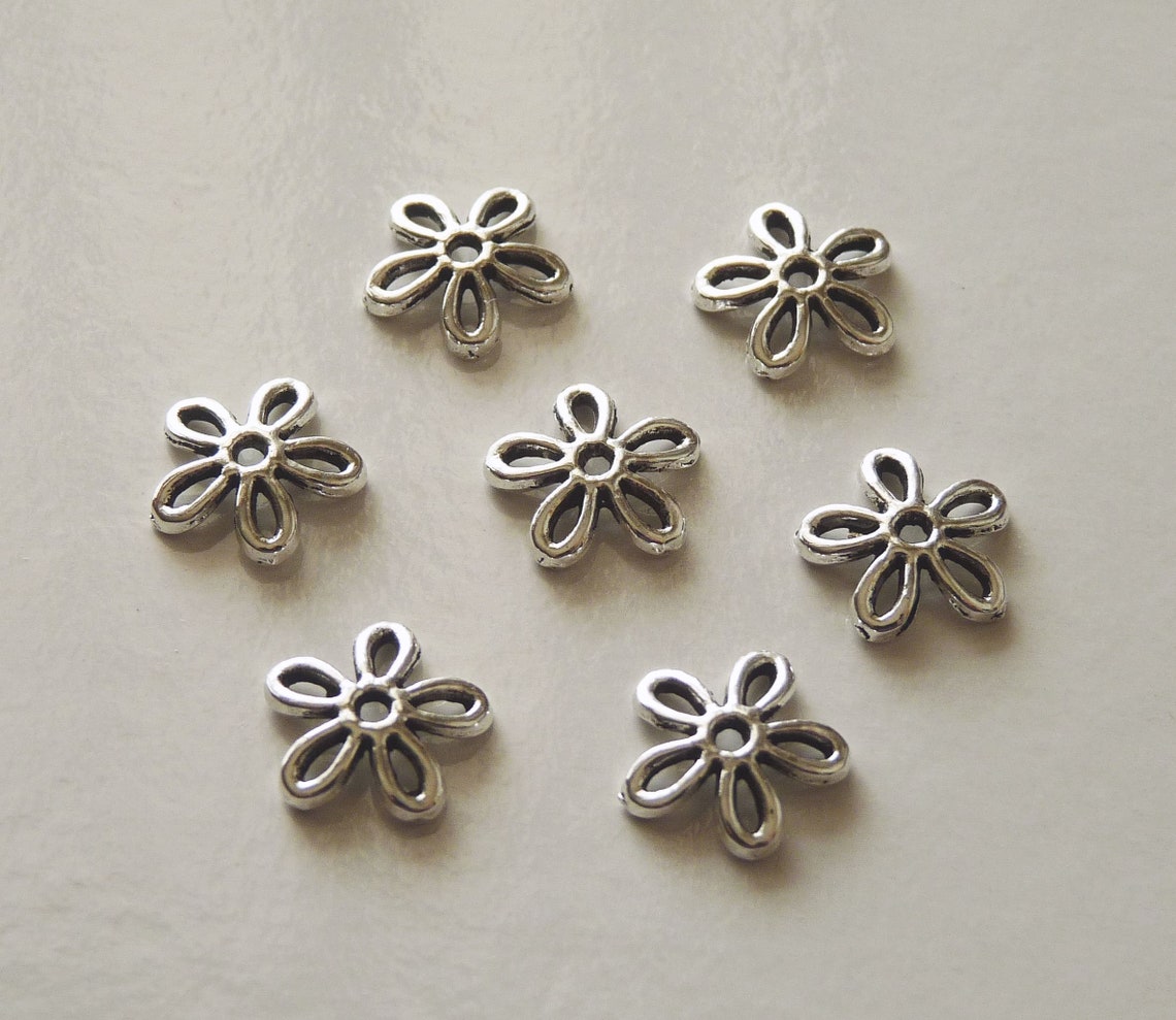 20x Flower Bead Caps 11mm Flower Bead End Caps Antique - Etsy