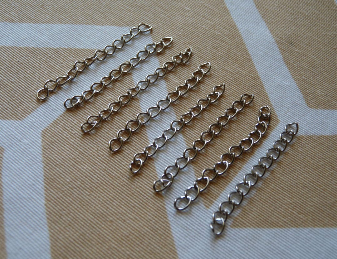 10/20/50x Dull Silver 2" Extension/extender Cord Tail Chain, Necklace ...