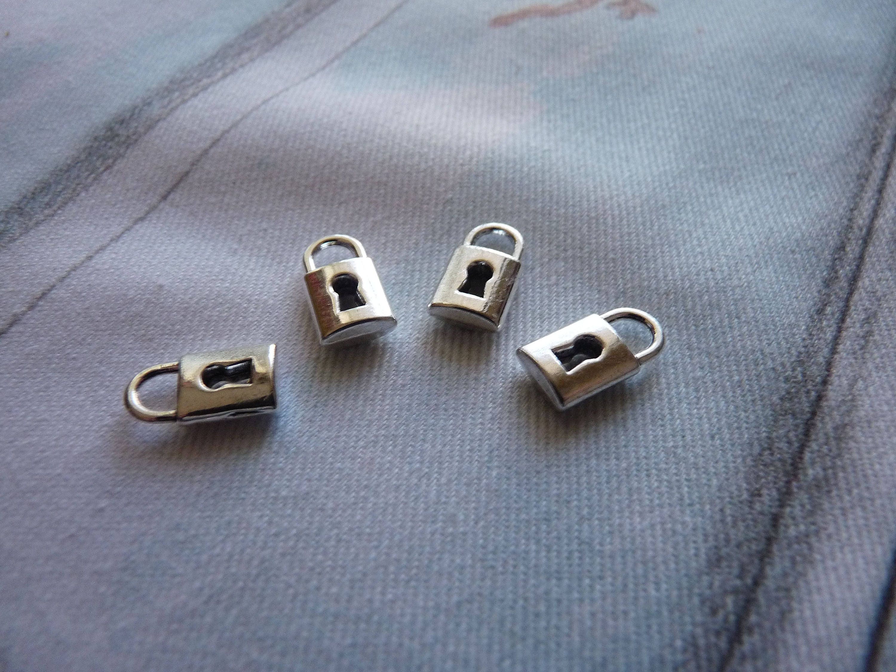 5/10x Small Lock 3D Charms for Bracelet Antique Silver Tone | Etsy