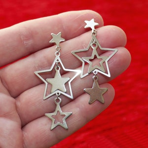 Asymmetric Star Stainless Steel Dangle Earrings, Free Shipping H069 - Etsy