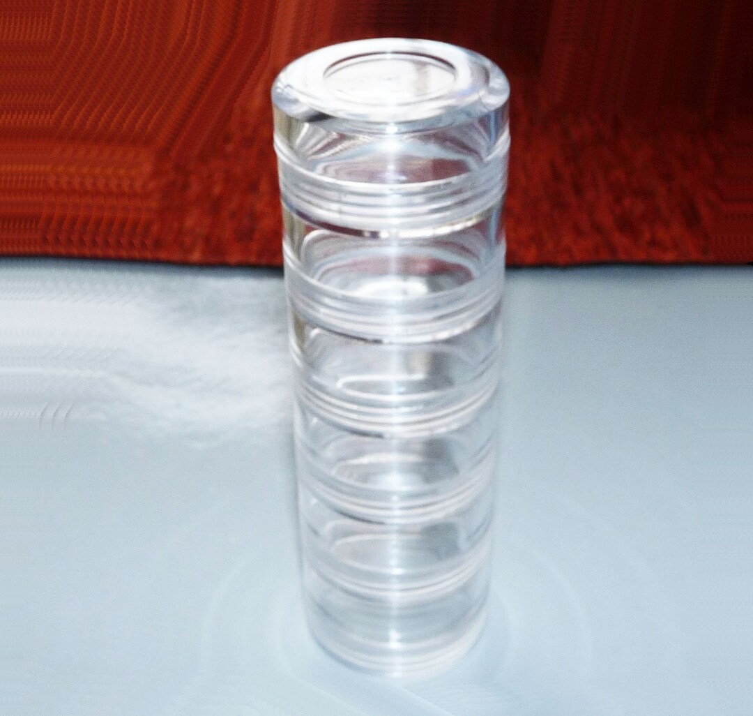 Round Containers, Clear Plastic Bead or Small Item Organizer, Craft ...