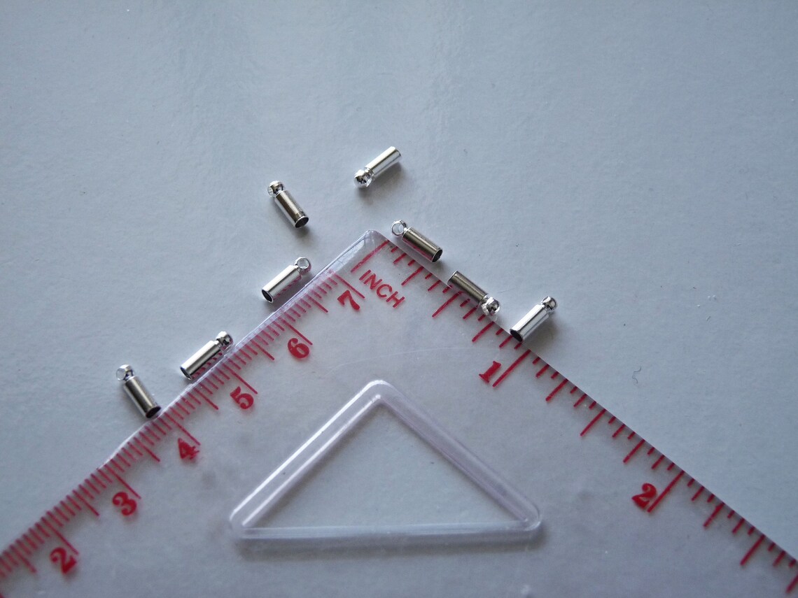 10x Cord End Caps Fit 2mm Silver Plated Cord Ending Tube - Etsy