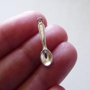 5/10x Miniature Silver Spoon 3D Charm, Silver Plated - Etsy