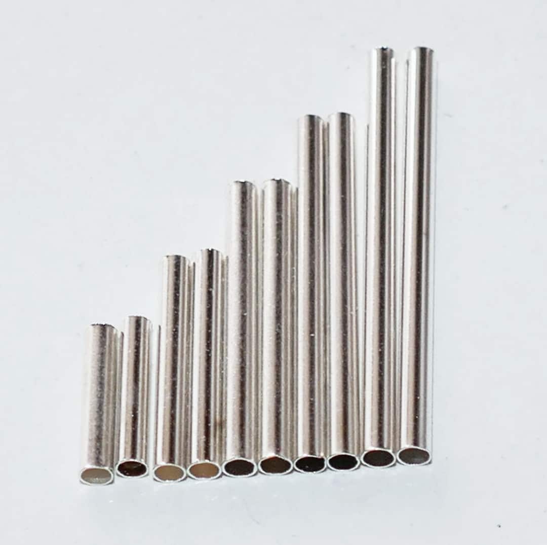 20x Silver Tube Beads, Silver Plated Tube Noodle Beads, 10/15/20/25 ...
