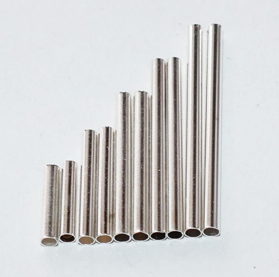 20x Silver Tube Beads Silver Plated Tube Noodle Beads - Etsy