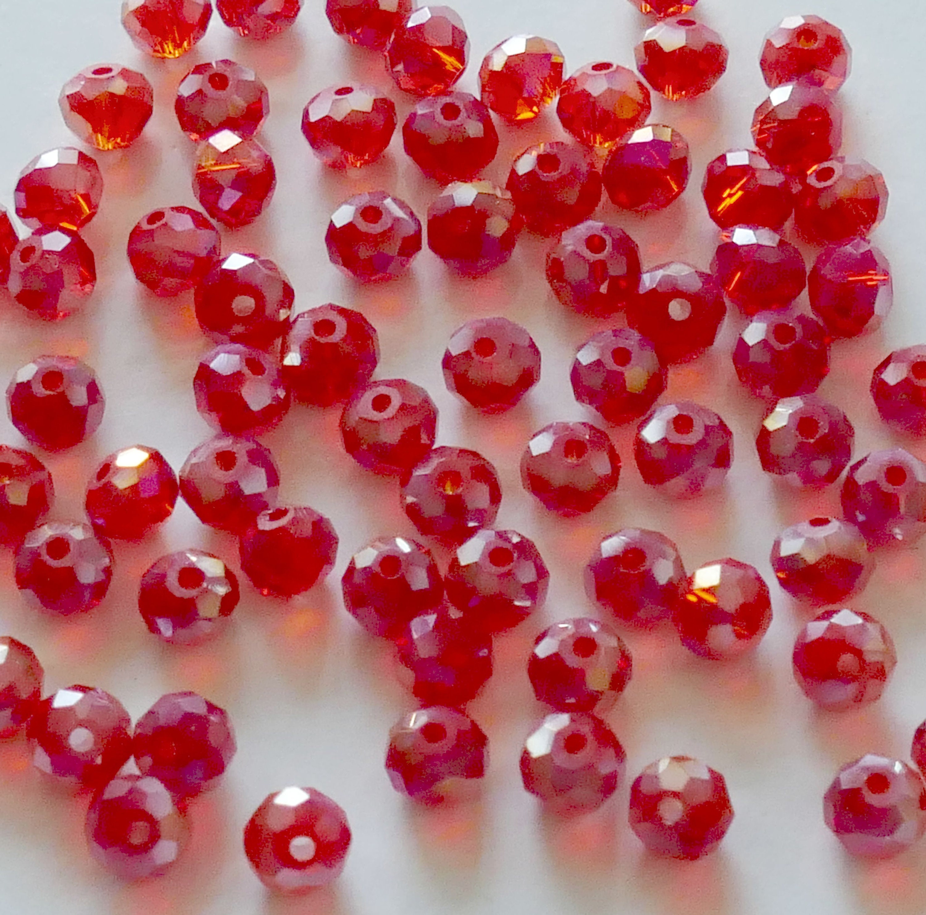 24x Red AB Glass Crystal Beads 6mm X 8mm Rondelle Translucent - Etsy