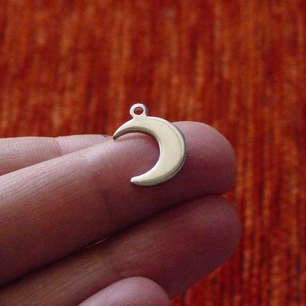 Silver Moon Charm - Etsy