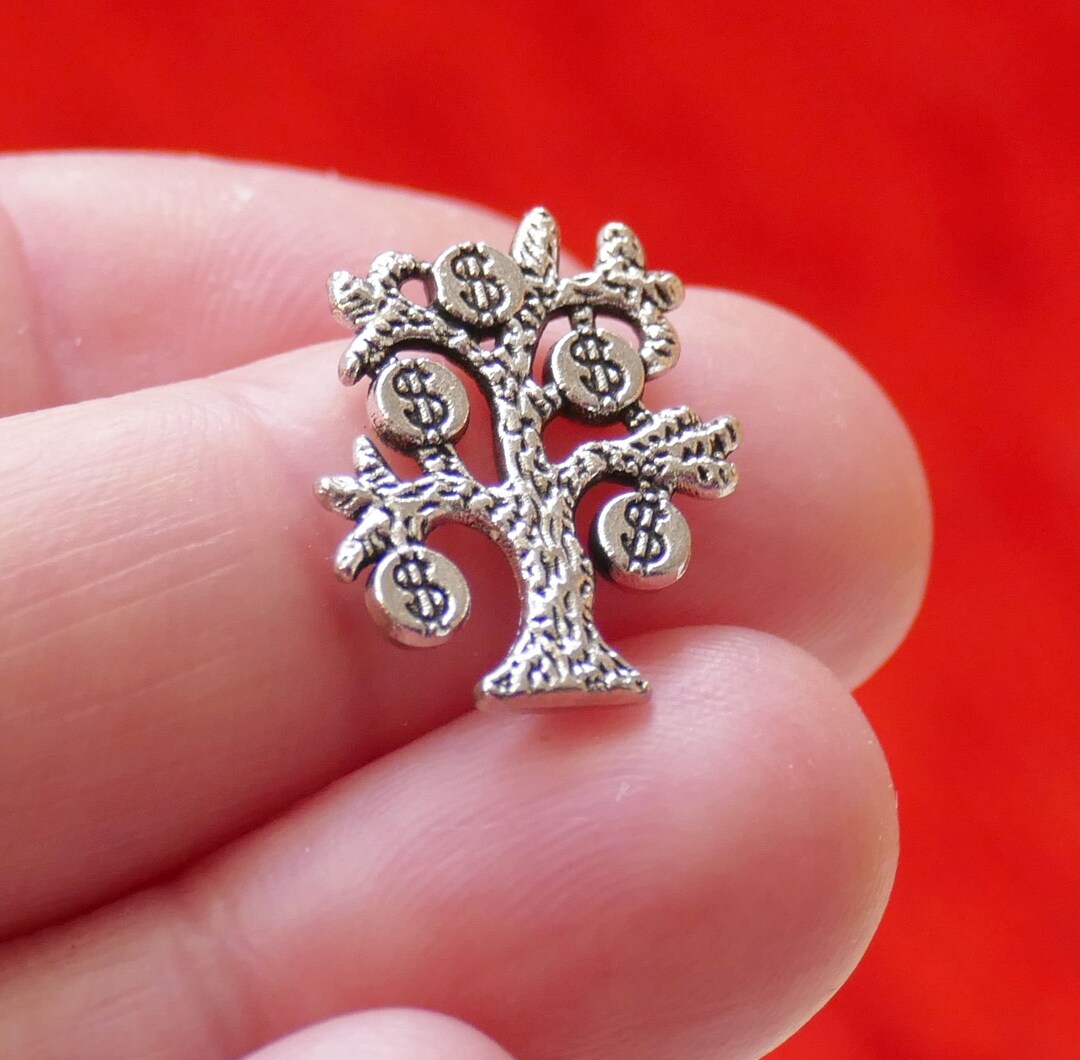 3x Money Tree Charms, Antique Silver Tone H103 - Etsy