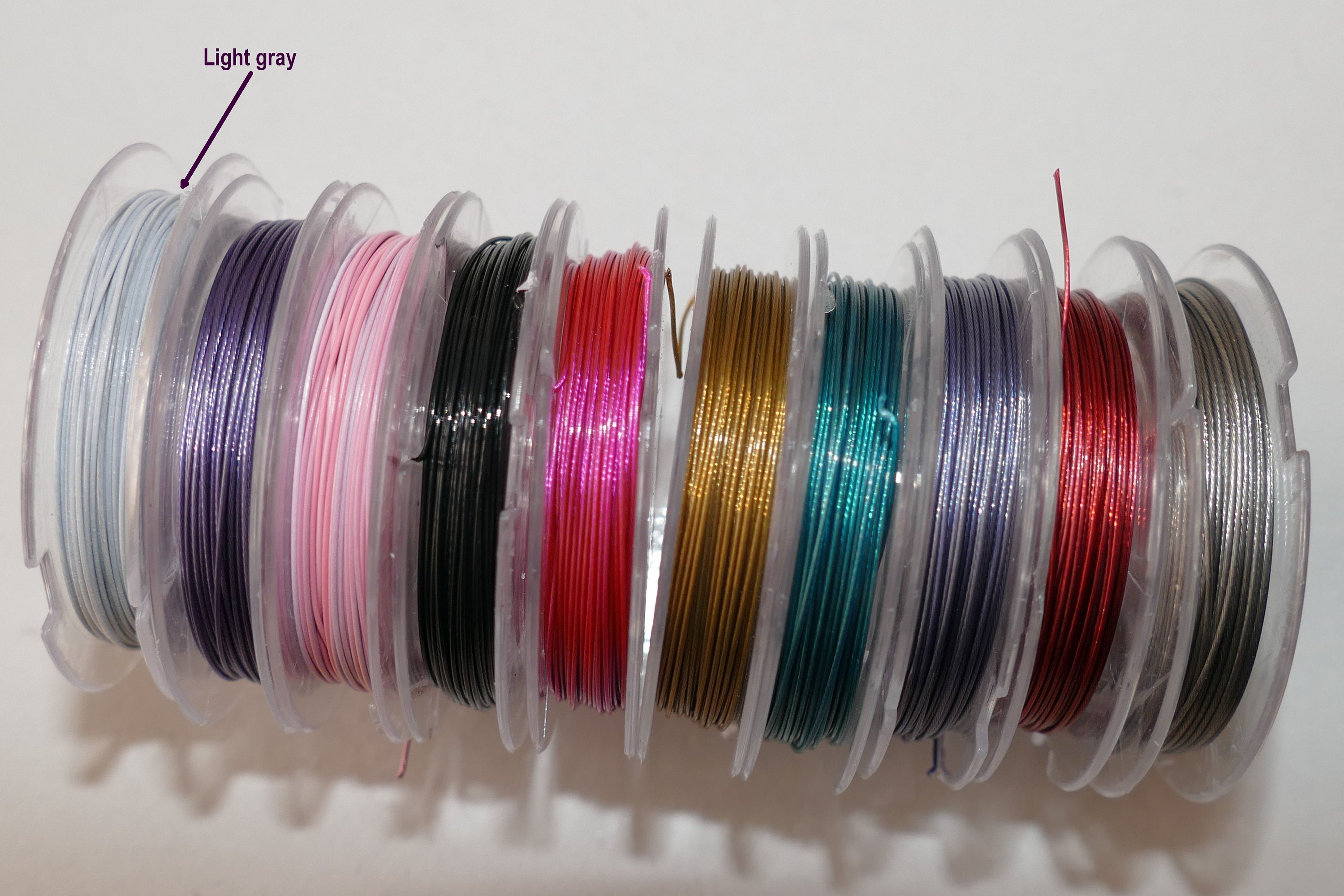 1 Roll Tiger Tail Wire Cord, 30 Feet 0.45mm Gold/purple/red/rose/blue ...
