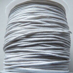 5/10y White Waxed Cotton Cord, 1mm Wide Lace String Rope, Beading ...