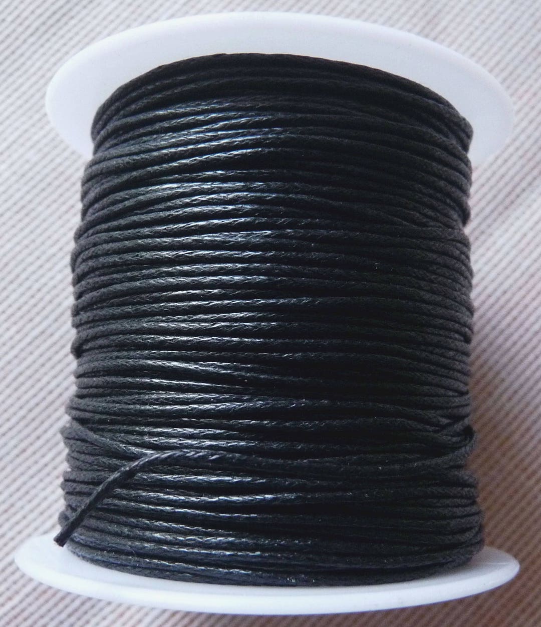 5/10 Y Black Waxed Cotton Cord, 0.8mm Wide Black Cotton Cord, Black ...