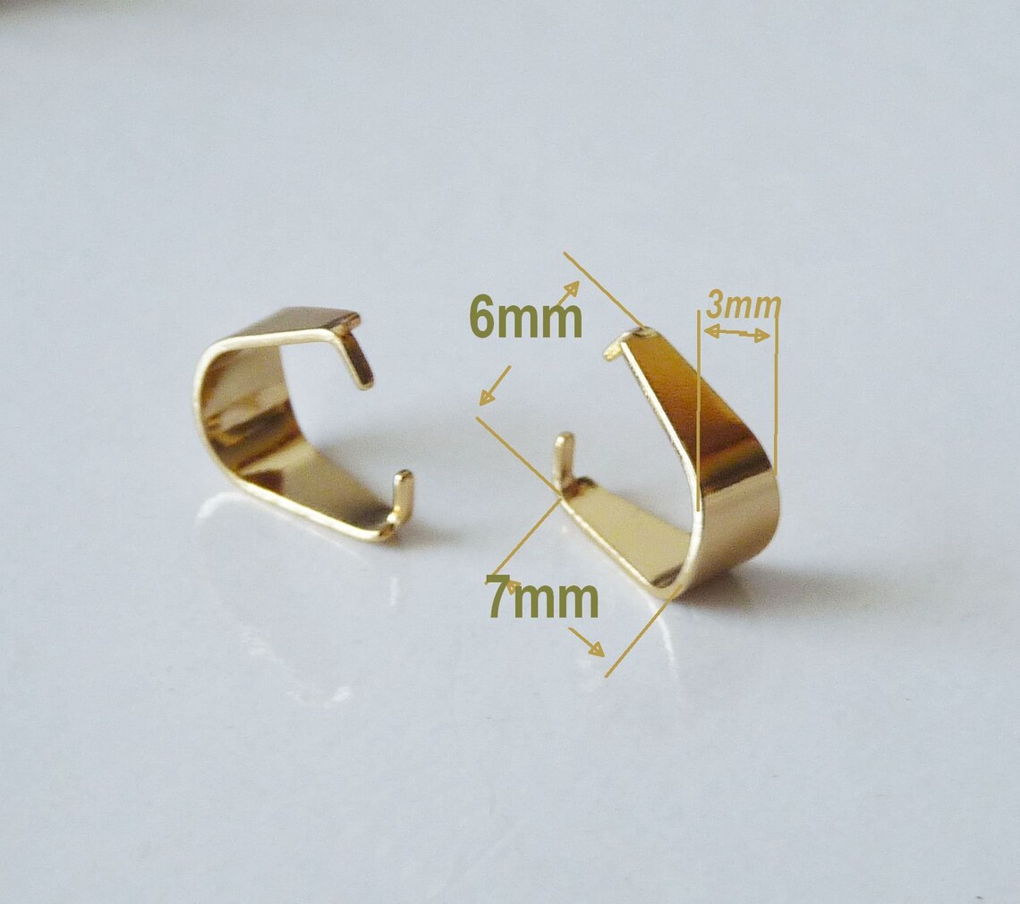 10/30x Gold Stainless Steel Pinch Bail Gold Plated Pendant | Etsy