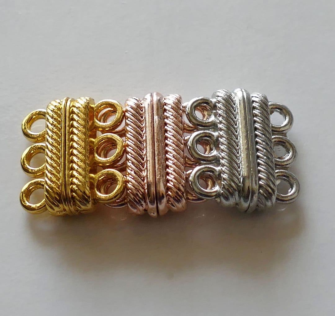 1 Piece 3 Strand Magnetic Clasps, 3 Hole Magnetic Clasps, Multi Strand ...