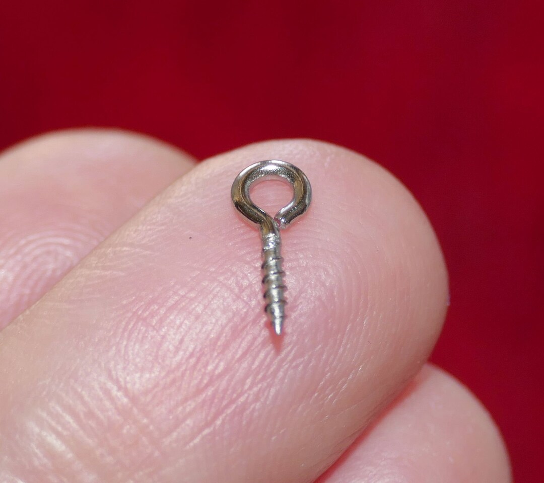 20x Stainless Steel Screw Eye Pin Bails, 10x4mm Screw Eye Hook Bails ...