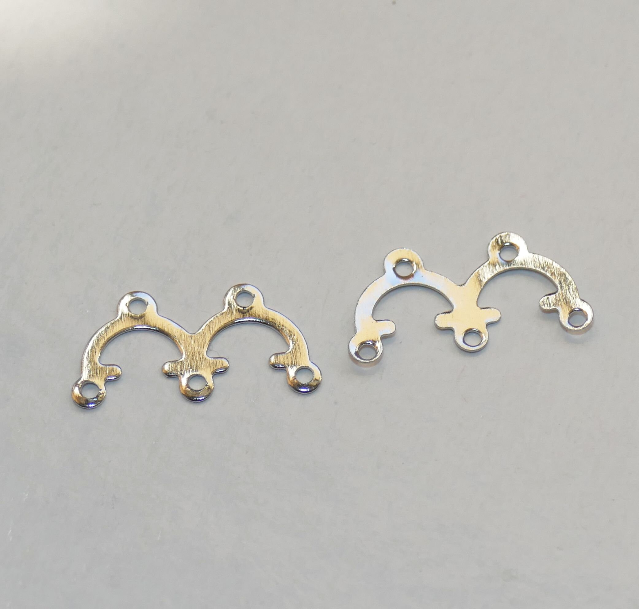 10x U Shape Earring Connectors Dull Silver Tone 3 Hole and 5 | Etsy
