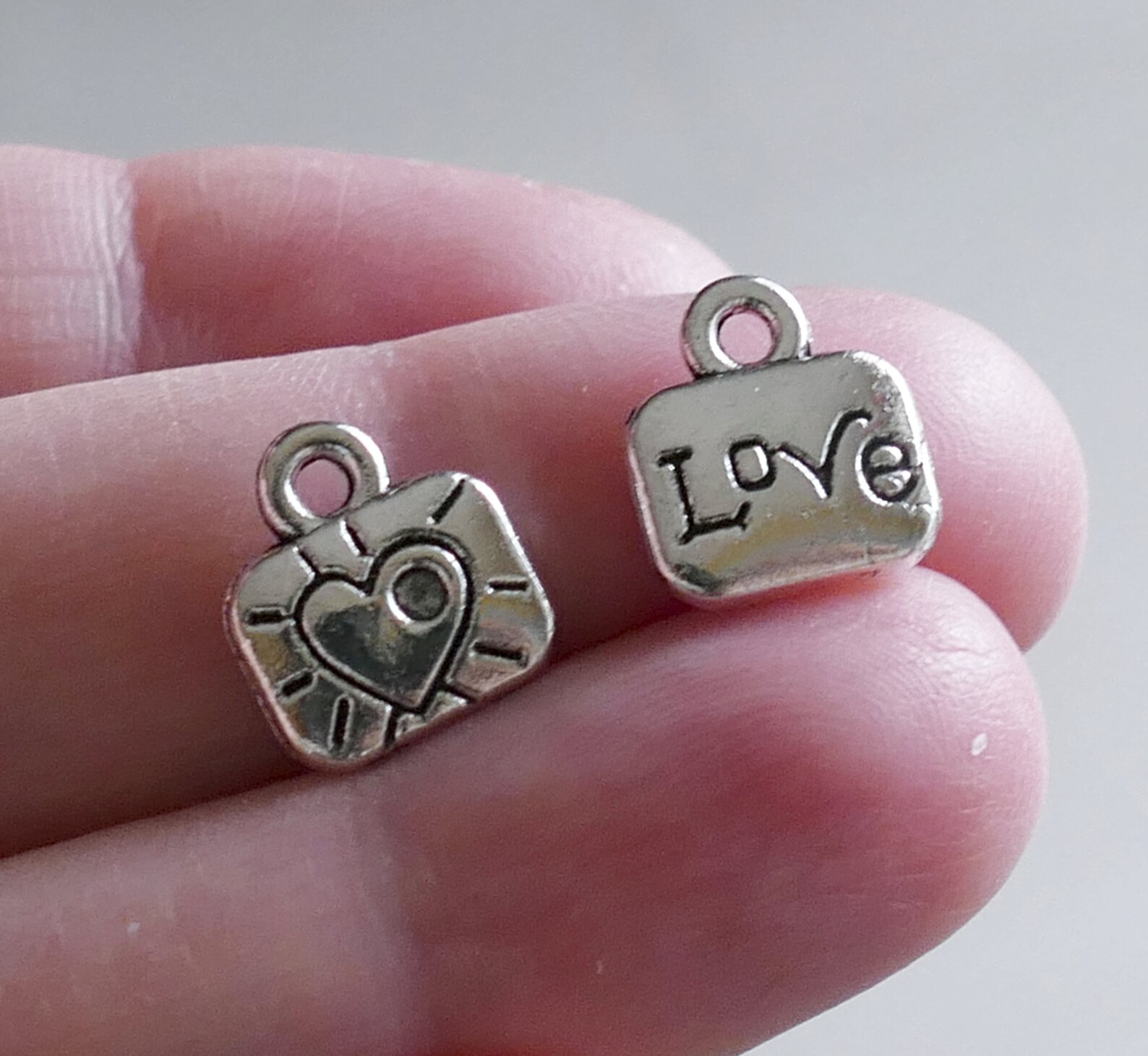 30x Love Heart Bulk Charms 2 Sided Antique Silver Tone Love - Etsy