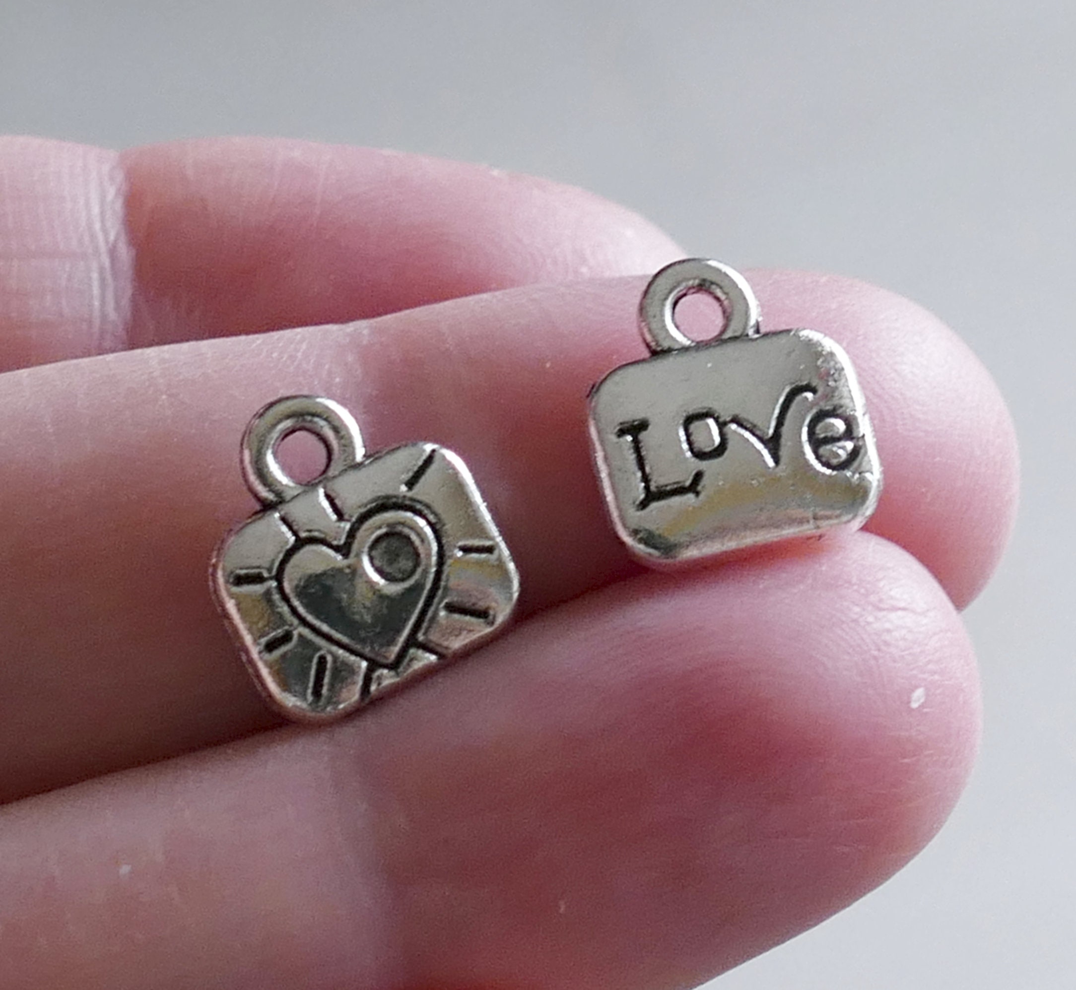 30x Love Heart Bulk Charms 2 Sided Antique Silver Tone Love - Etsy