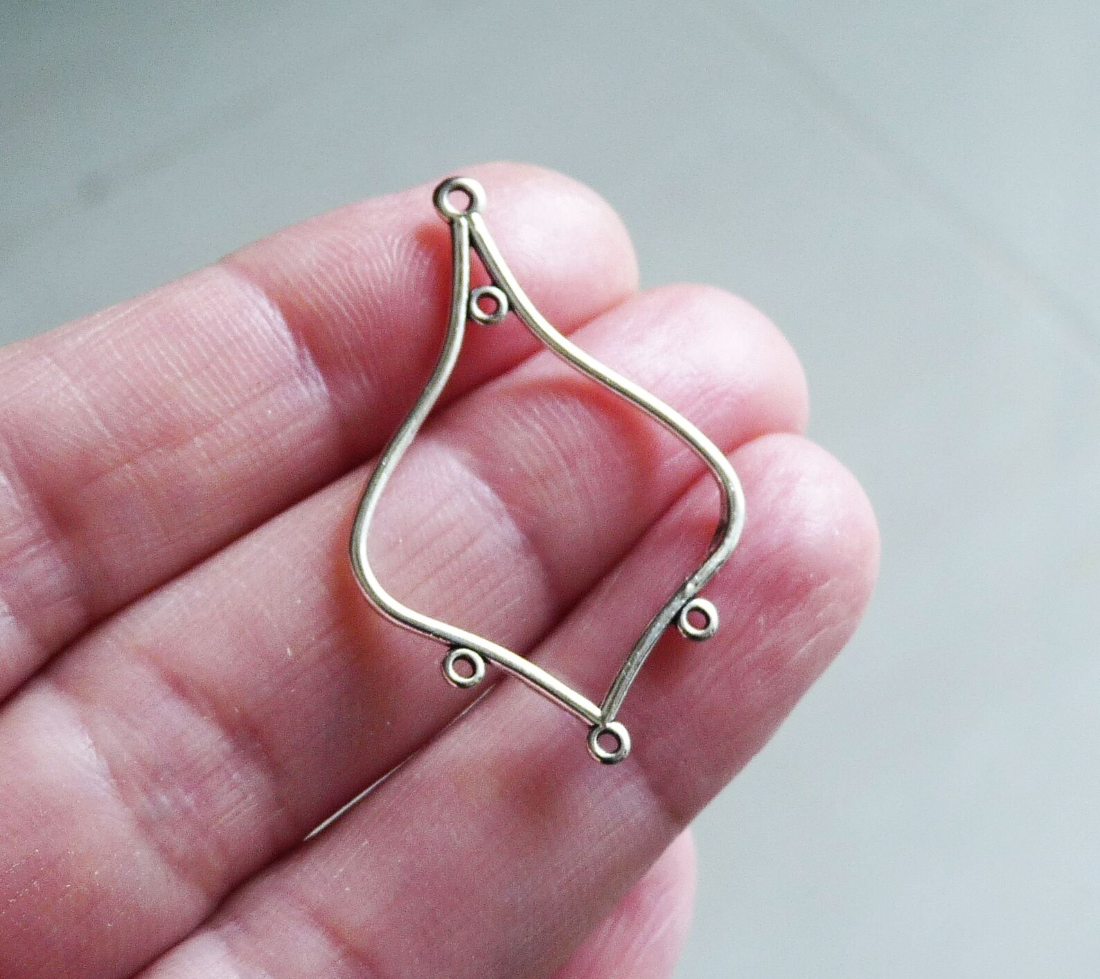 2x Silver Earring Connectors, Silver Color 3+1 Hole Chandelier Earring ...