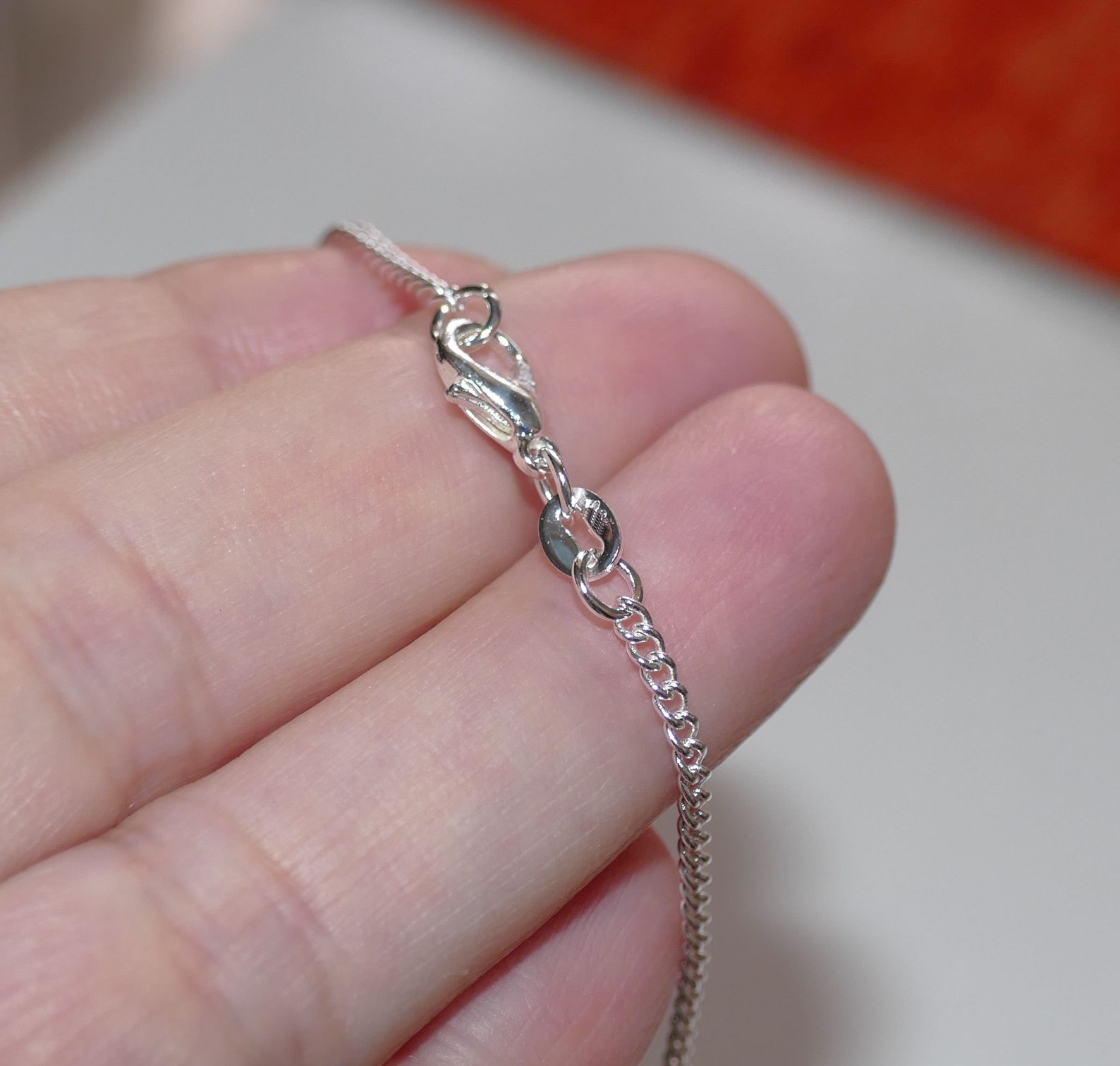 18 Inch 925 Silver Plated Curb Link Necklace Chain 1.8mm - Etsy