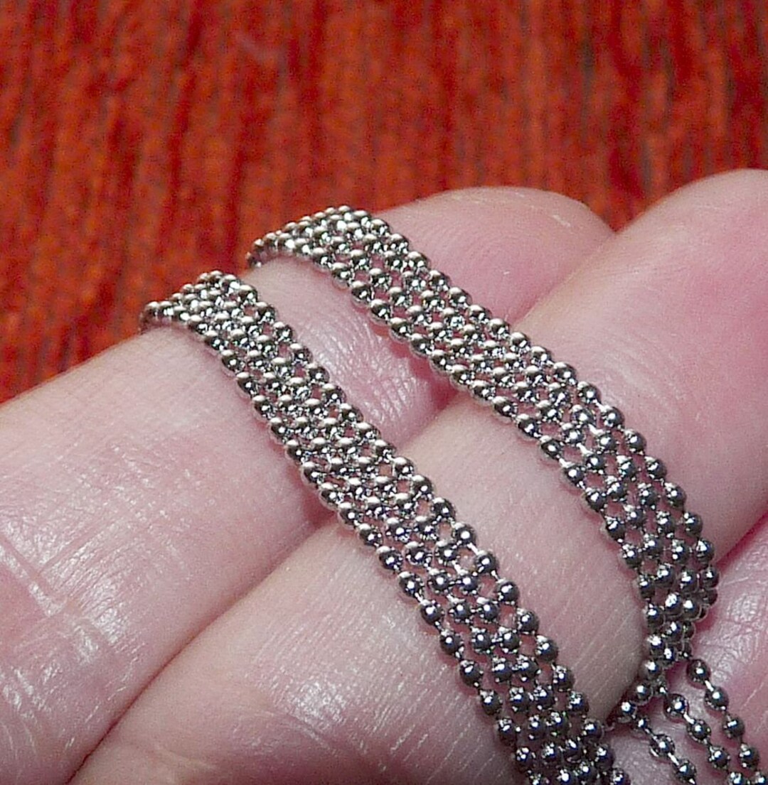 3 Feet Stainless Steel 1.2mm Ball Bead Chain, Silver Tone ...