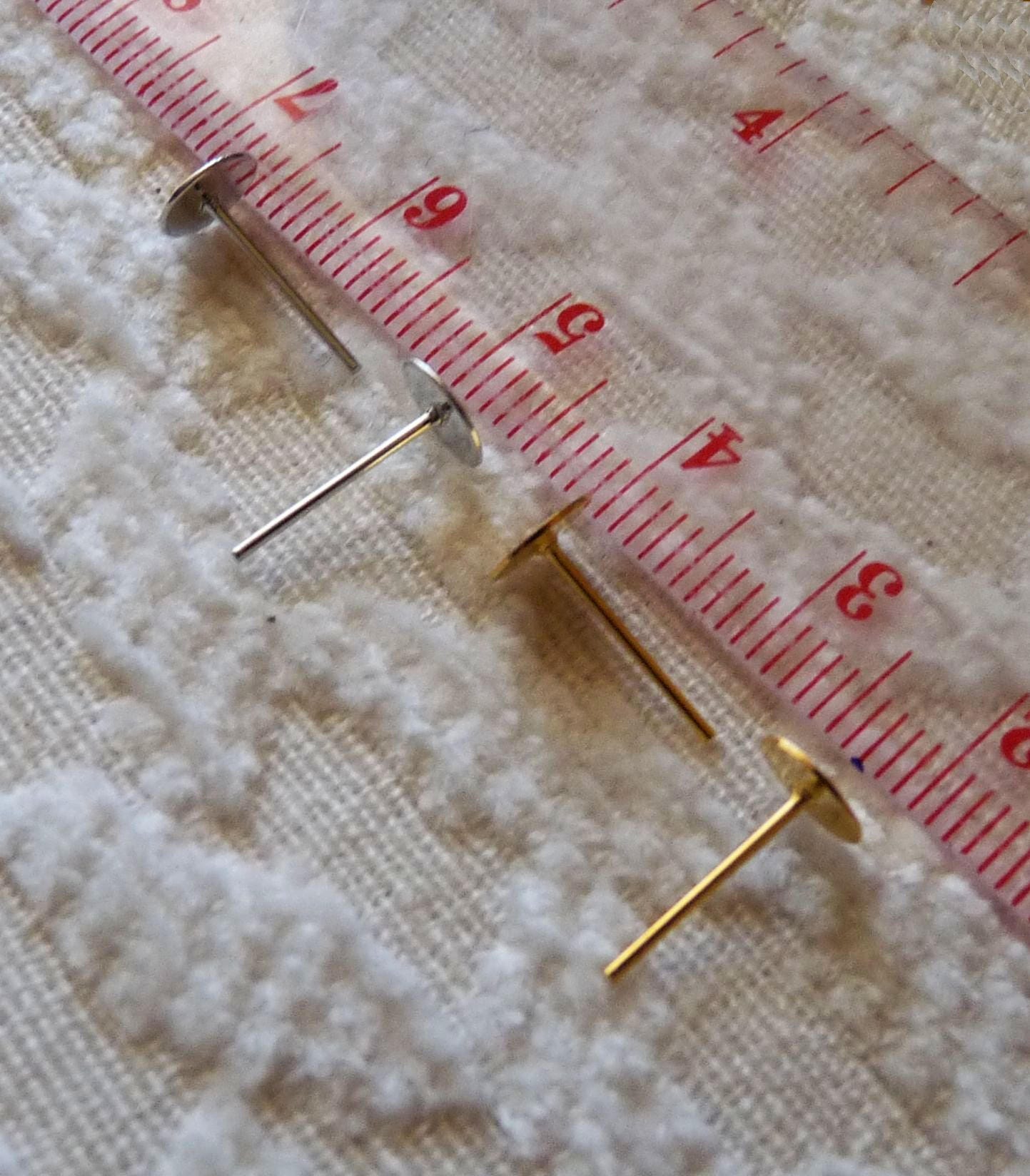 6mm Earring Studs Flat Back Earring Studs & Rubber Backs - Etsy