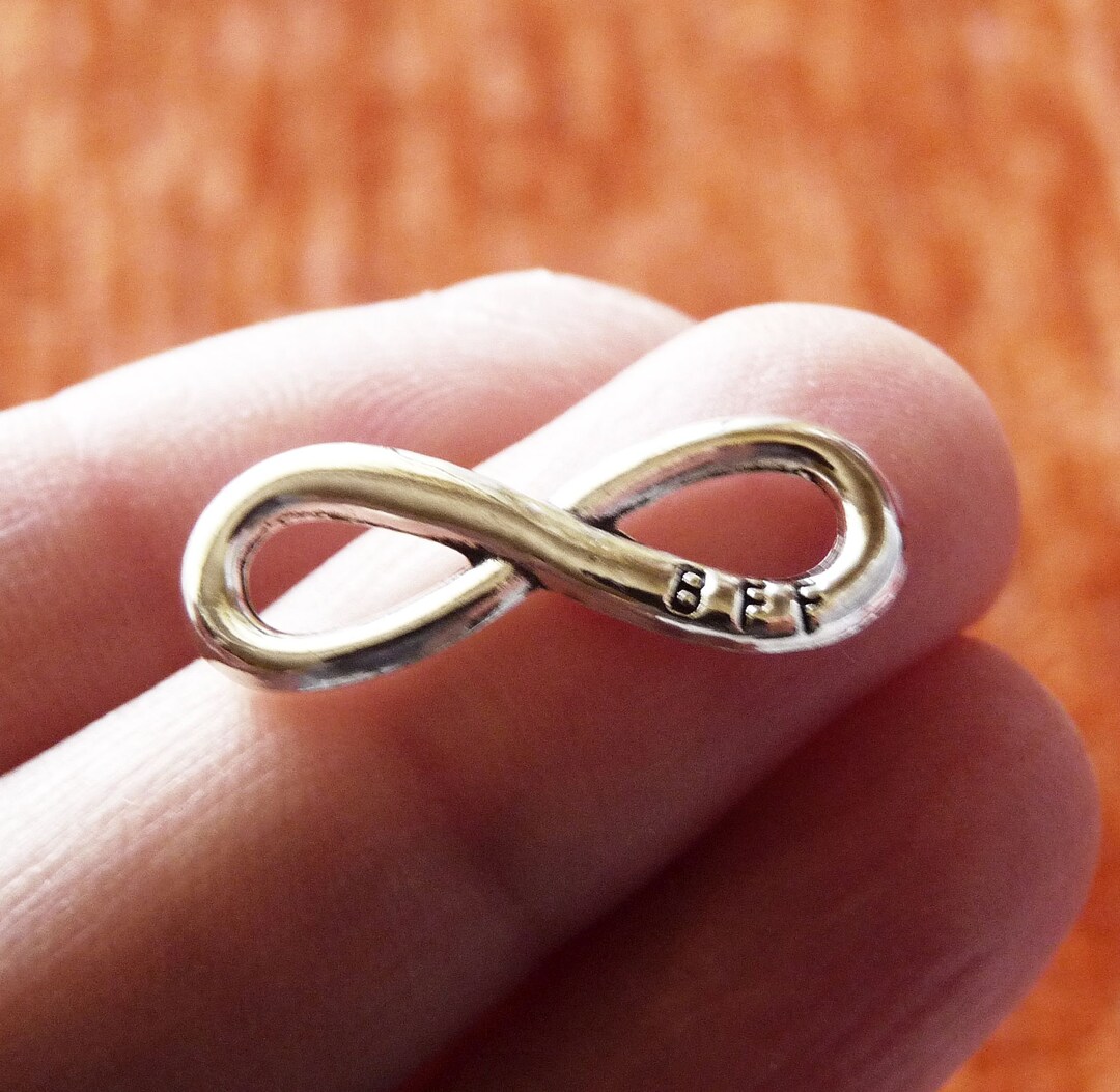 5x Infinite BFF Charms, Antique Silver Tone Metal Connectors C486 - Etsy