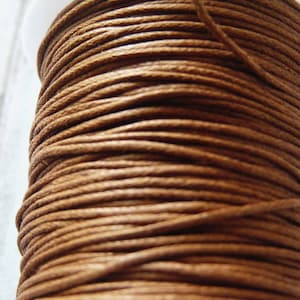 Brown Waxed Cotton Cord 1mm Wide, Brown Necklace Cord, Bracelet Cord ...