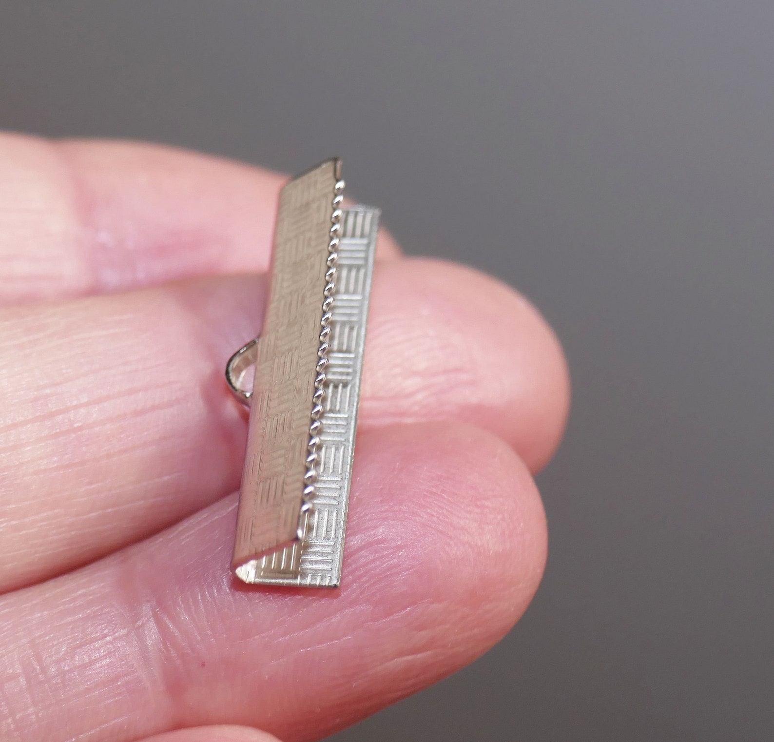 6x Stainless Steel 25mm Flat Cord End Cap Clamps, No Fade Ribbon ...