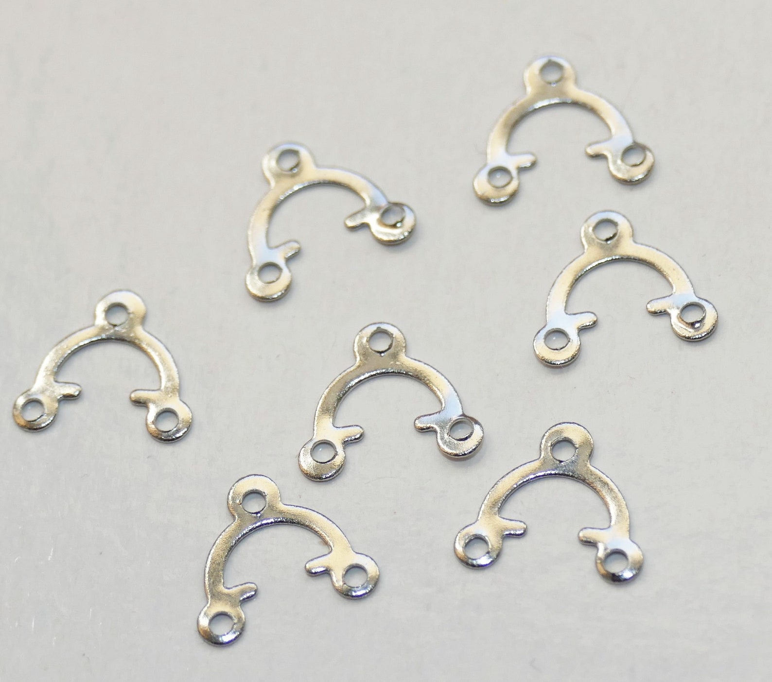 10x U Shape Earring Connectors Dull Silver Tone 3 Hole and 5 | Etsy