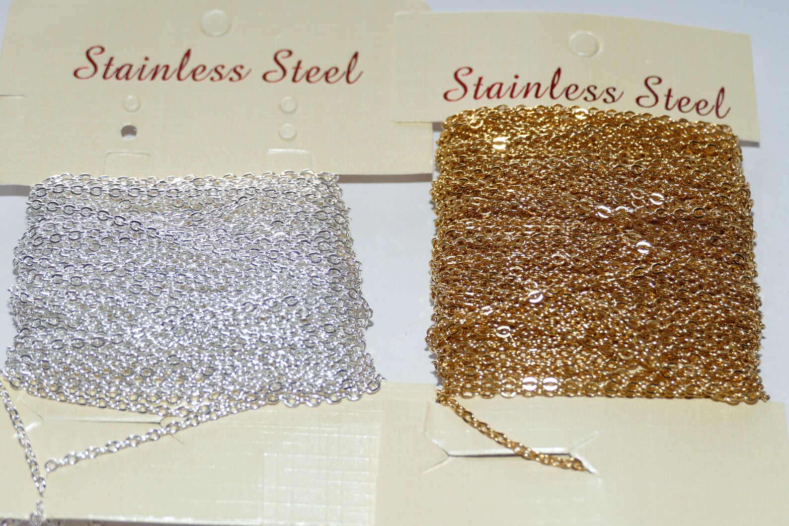 3.3 Feet 316L Gold/silver Stainless Steel Cable Soldered Link Chain, 1M ...