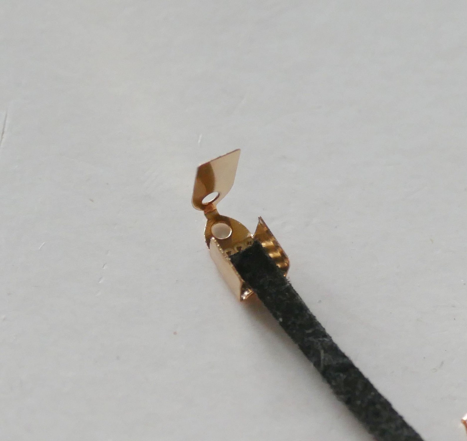20/50x Rose Gold Flat Cord Fold Over End Crimps, Fit 4mm Leather/ribbon ...