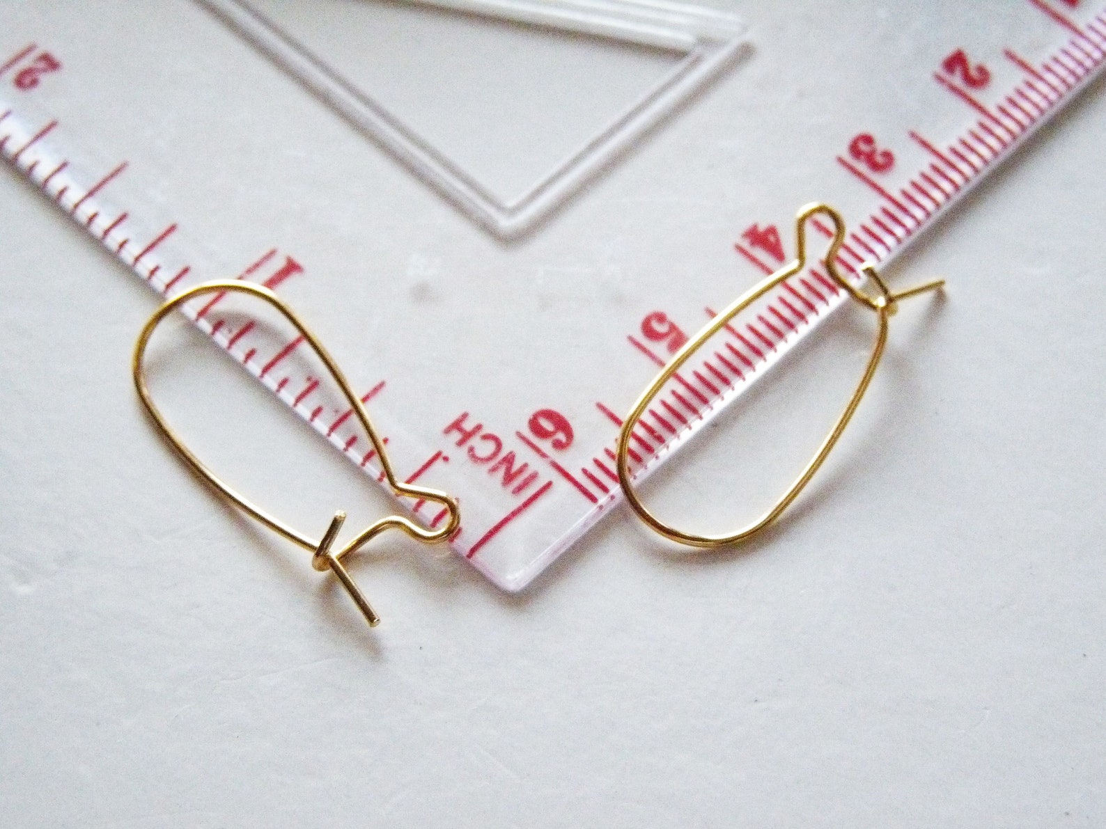 20x Kidney Earring Hooks With Clasps, 24mm Gold Color Ear Wires C593 - Etsy