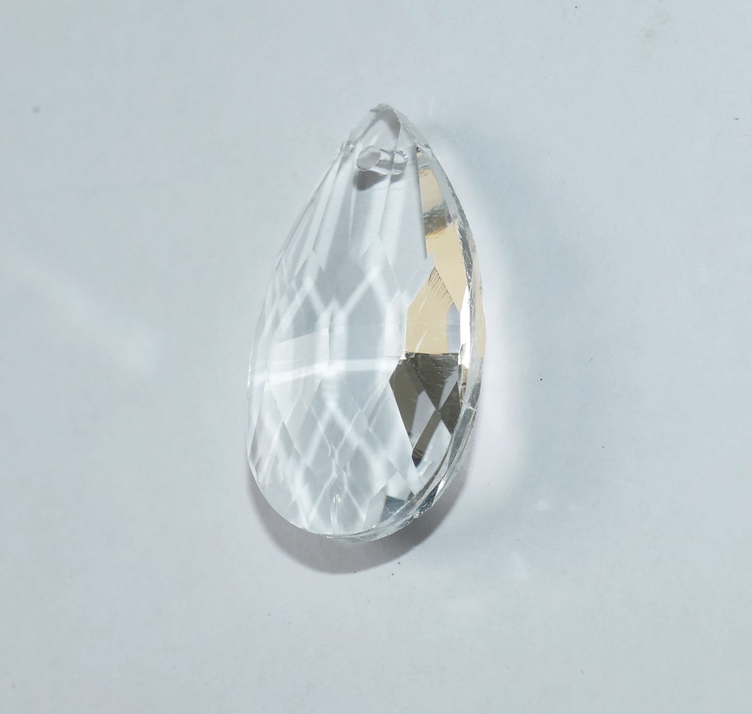 2x Tear Drop Chandelier Crystal Prism, Transparent Glass Beads 28mm X ...